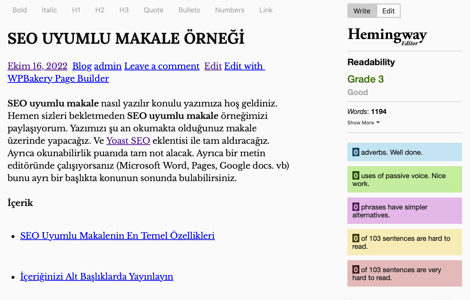 SEO Uyumlu Makale Örneği - 1 Numara Anlatım SEO Uyumlu Makale Örneği - 1 Numara Anlatım